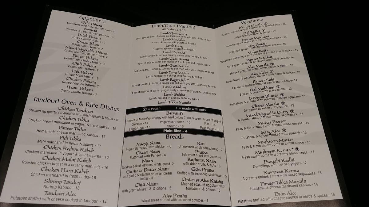 Menu at ROSEBURG REAL TASTE OF INDIA restaurant, Roseburg