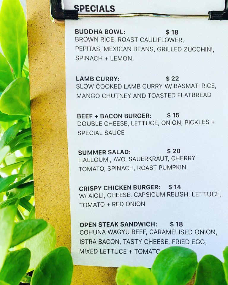 Menu at Royále Canvas restaurant, Barham