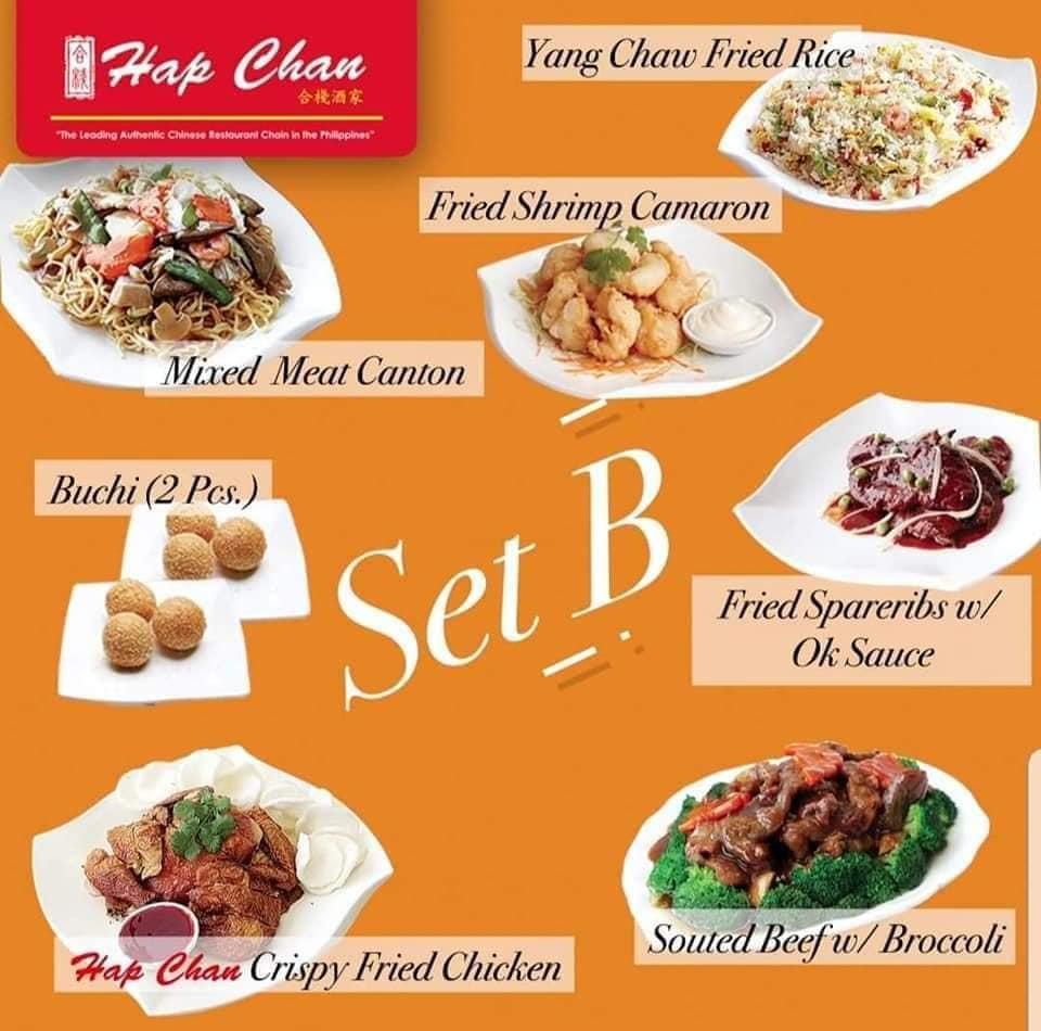Menu at Hap Chan restaurant, Parañaque, Diosdado Macapagal Blvd