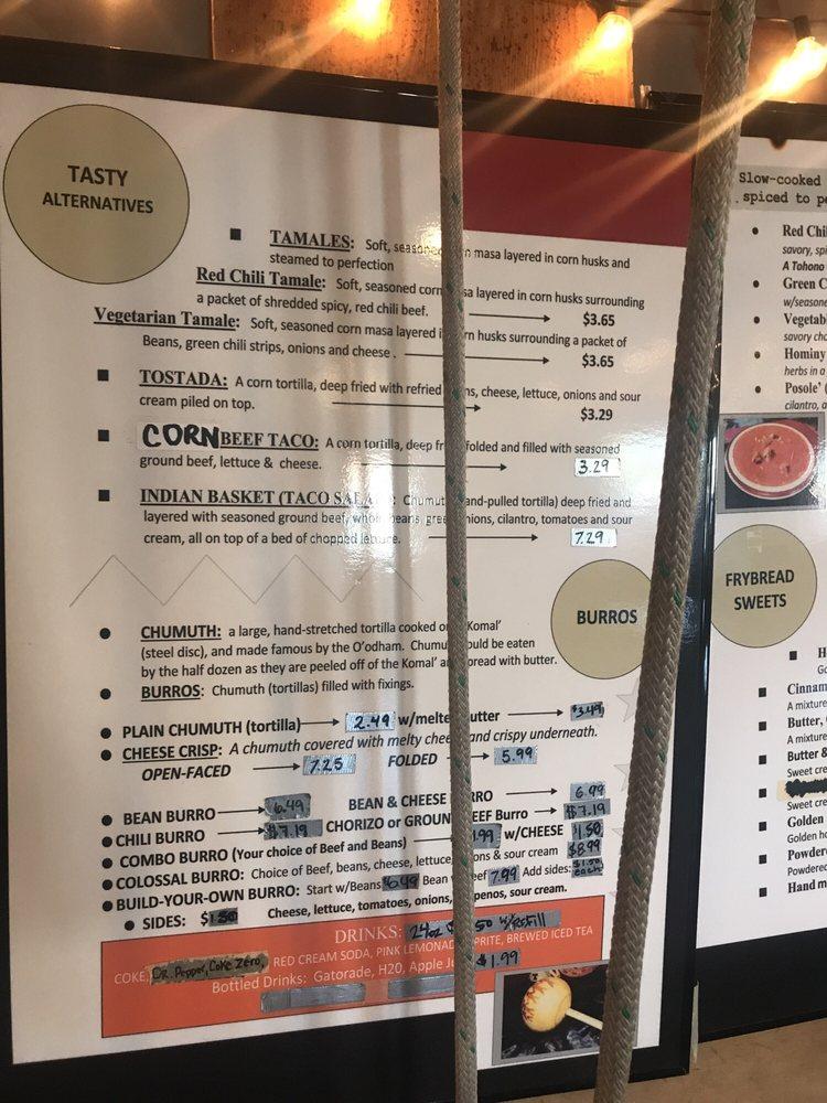 Menu at Fry Bread House restaurant, Phoenix, N 7th Ave