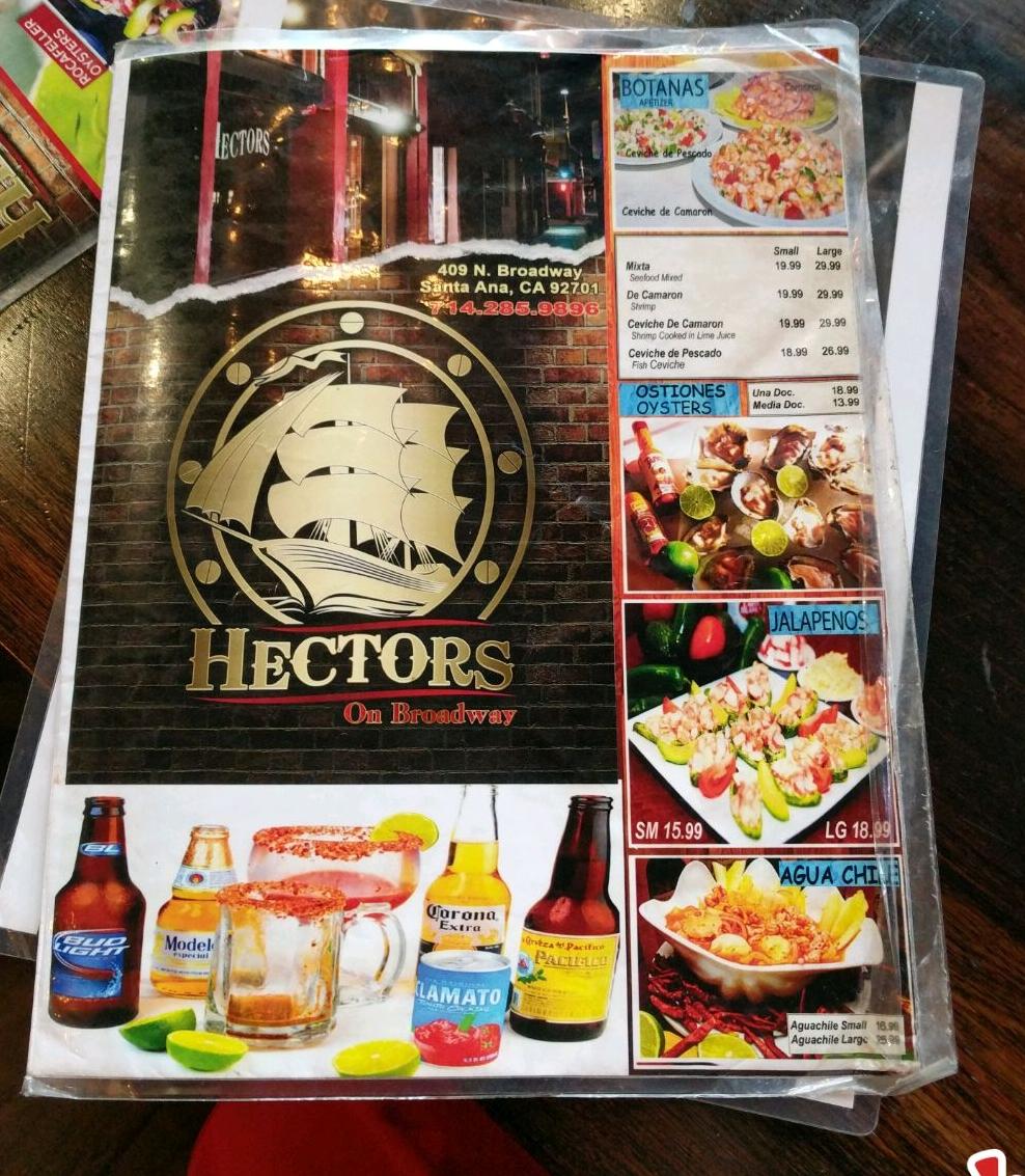 Menu at Hector's On Broadway pub & bar, Santa Ana