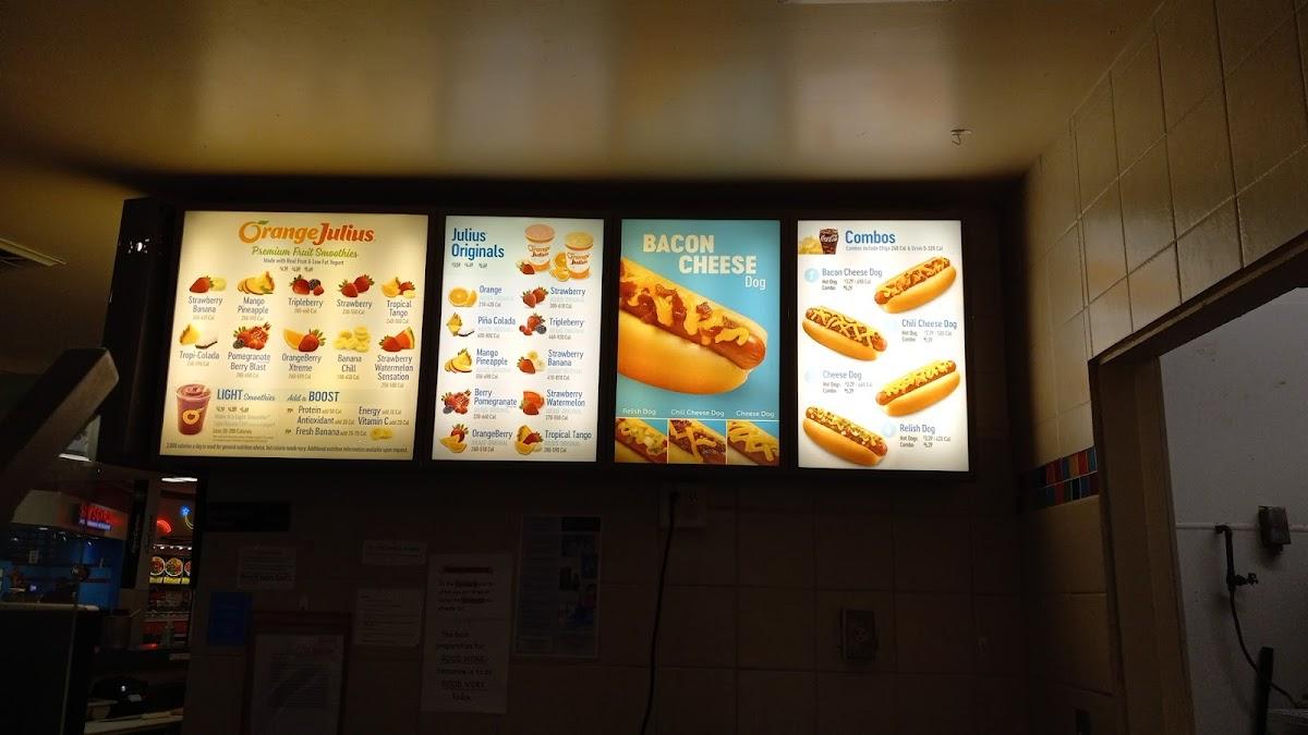 Menu at Orange Julius fast food, Sioux City, 4400 Sergeant Rd
