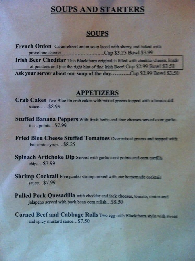 Menu at The Blackthorn Restaurant & Pub, Buffalo