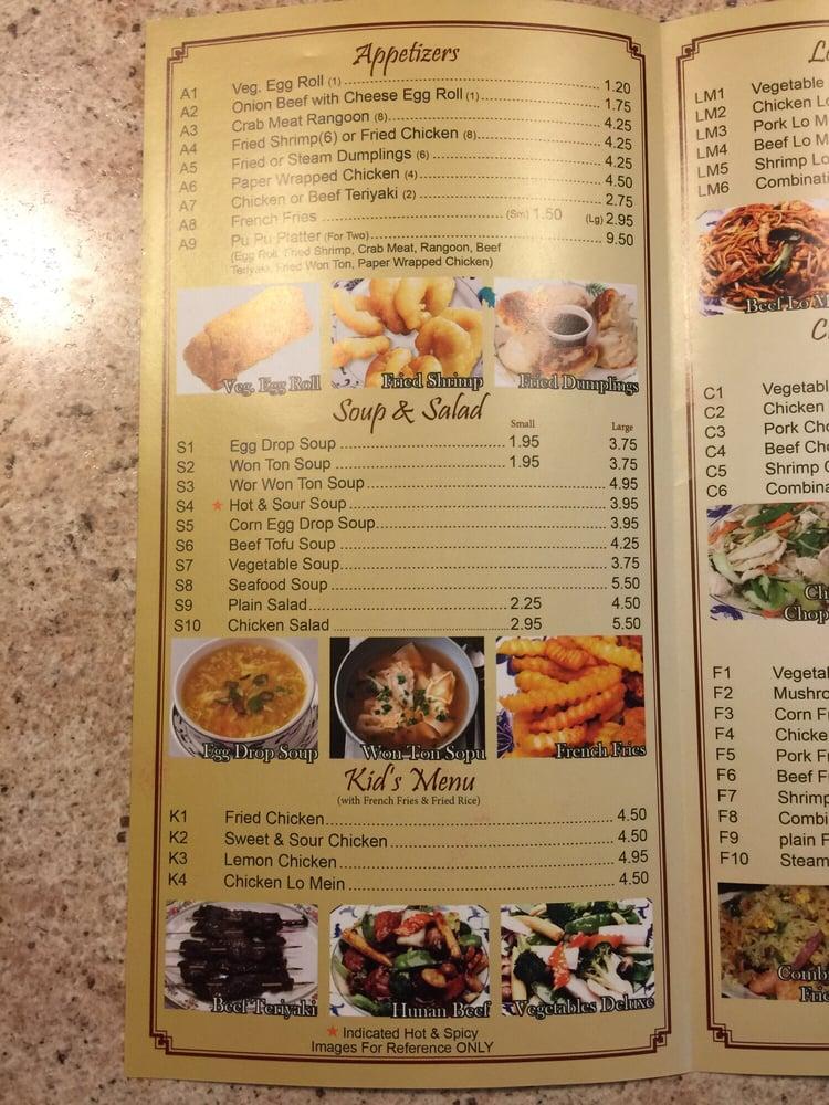 Menu at Chef Peng Chinese Restaurant, Garrett