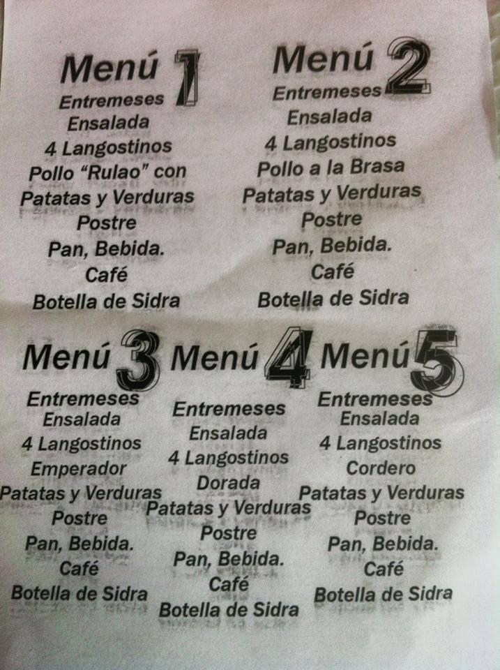 Menu at Mesón bar Manolito, Desamparados