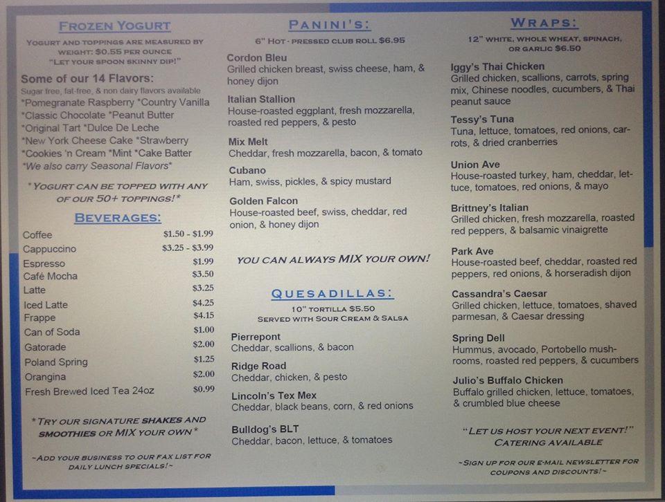 Menu at Mix, Rutherford