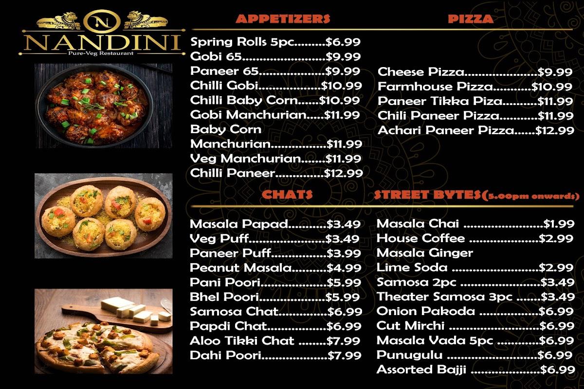 Menu at Nandini - Pure Veg Restaurant, Cary