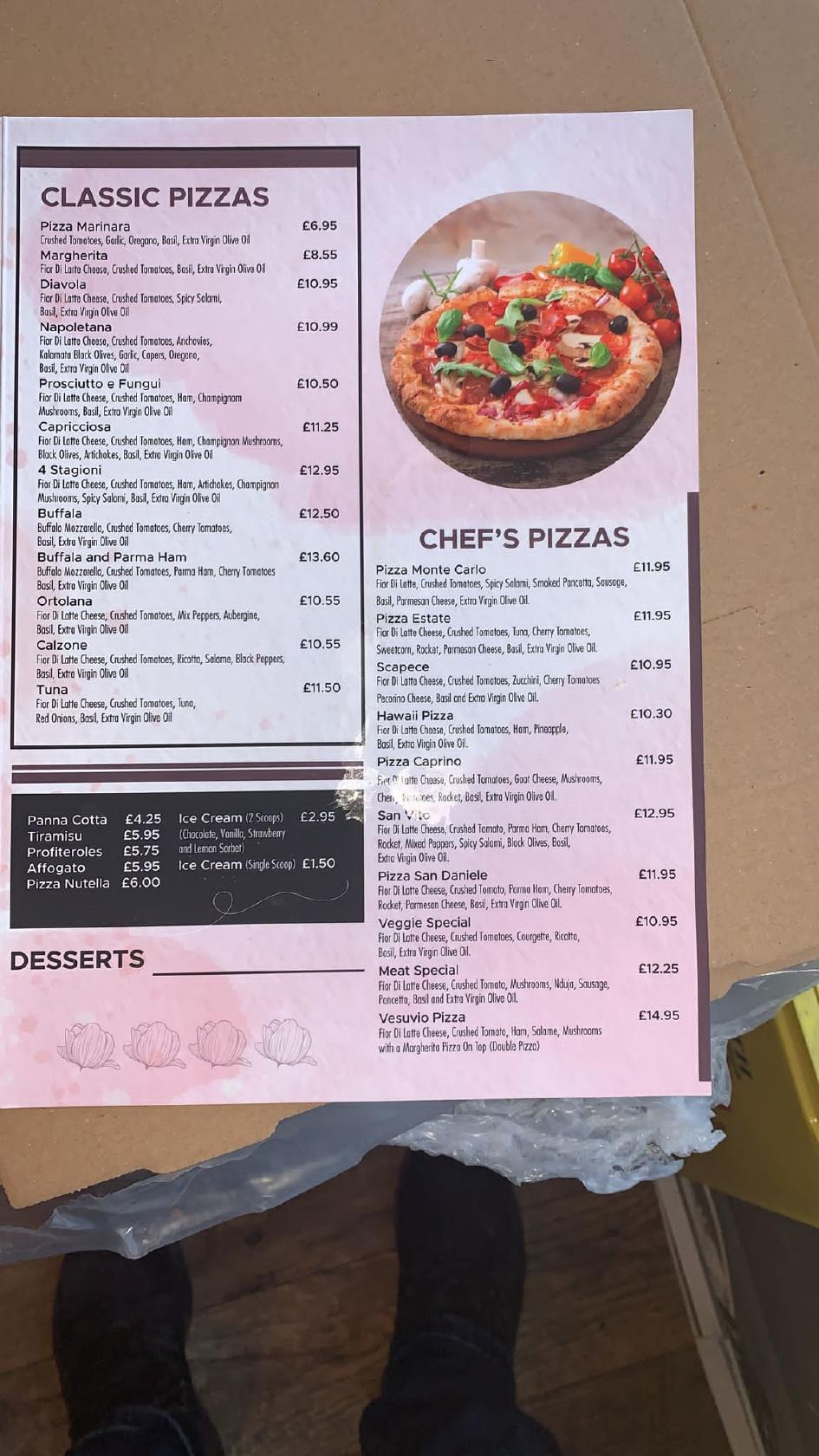 Menu at Pizzeria San Vito, Beckenham