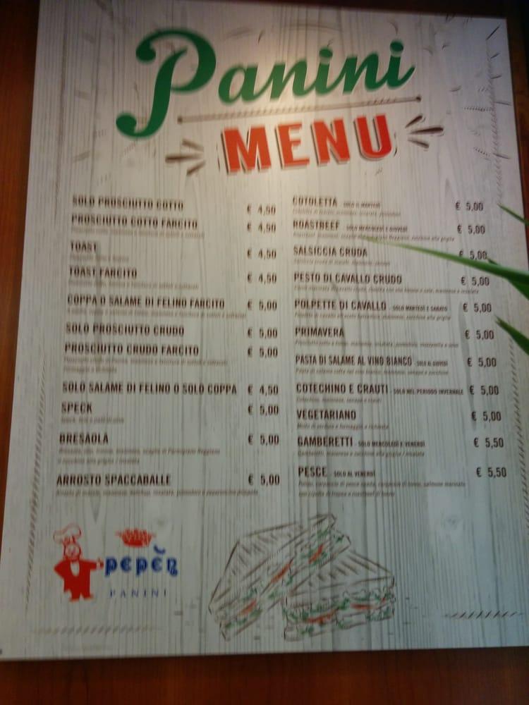 Menu at Da Pepèn fast food, Parma