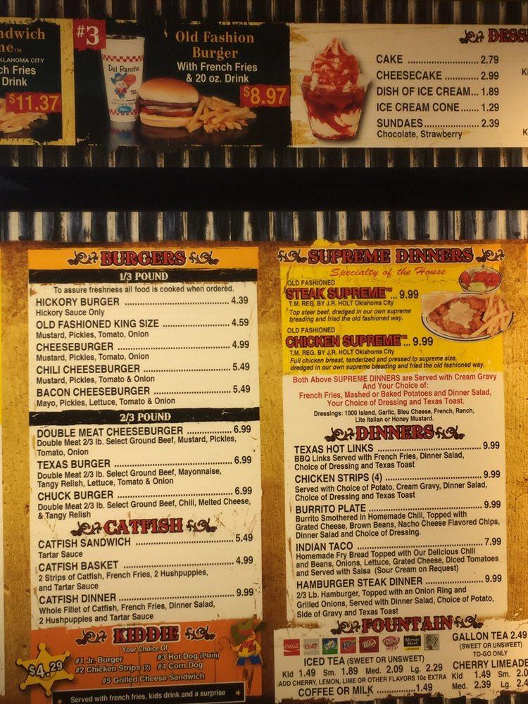 Menu at Del Rancho fast food, Midwest City, NE 10th St
