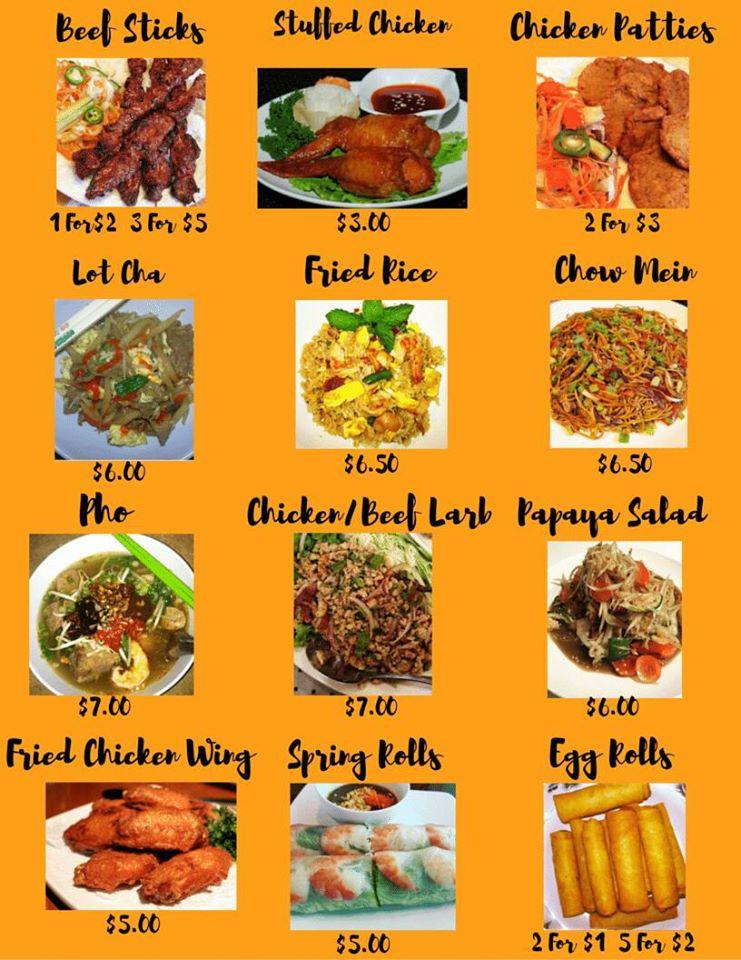 Menu at Khmer Family Cafe, Fresno