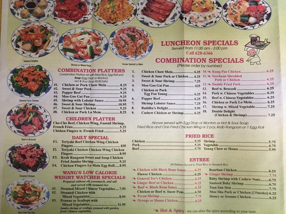 Menu at Mr. Wang's Chinese Restaurant, Homosassa