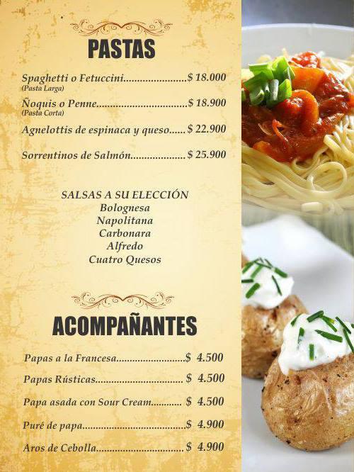 Menu at Pepper House restaurant, Medellín