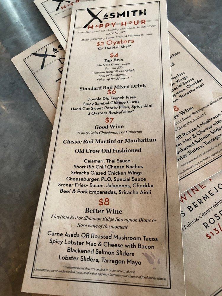 Menu at 6Smith pub & bar, Wayzata