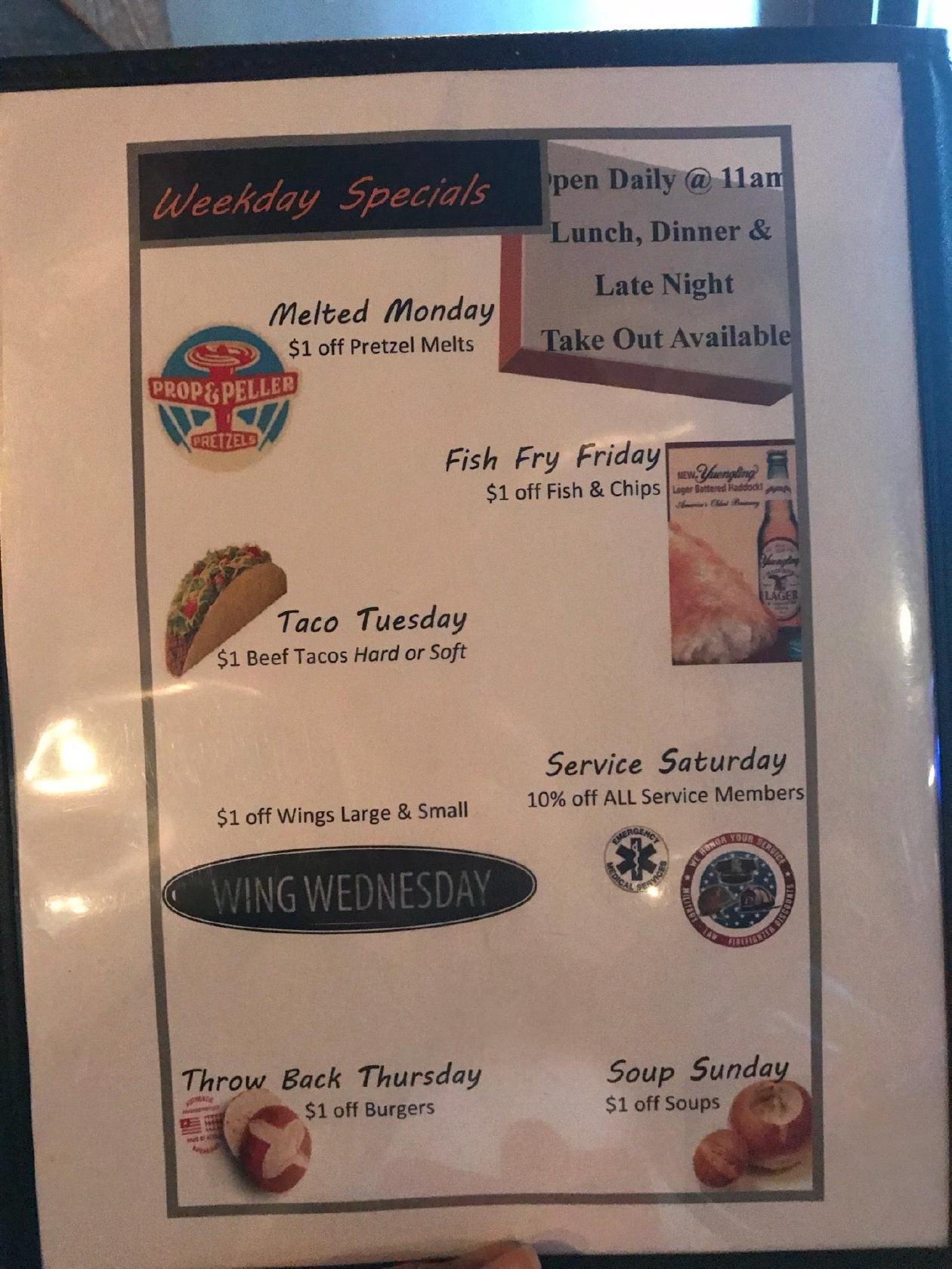 Menu at Ale House Bar & Grill, Shamokin