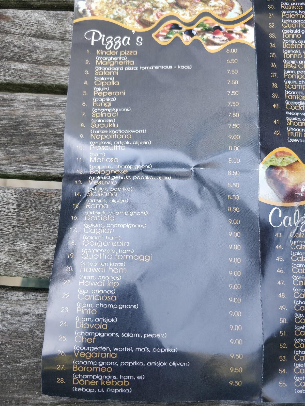 Menu at Bij Habib, Beringen