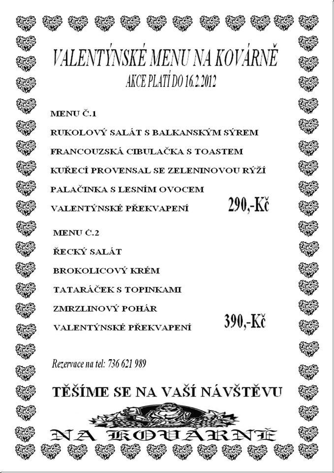 Menu at Restaurant on KOVÁRNĚ, Suchdol