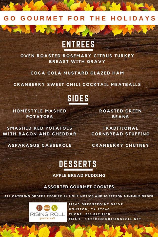 Carta de Rising Roll Gourmet Cafe', Houston, Greenspoint Dr