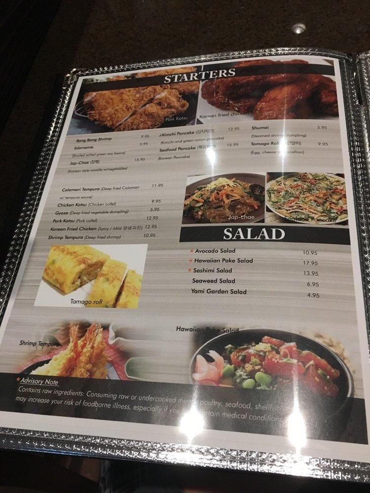 Menu at YAMI Korean & Japanese Restaurant, Boynton Beach