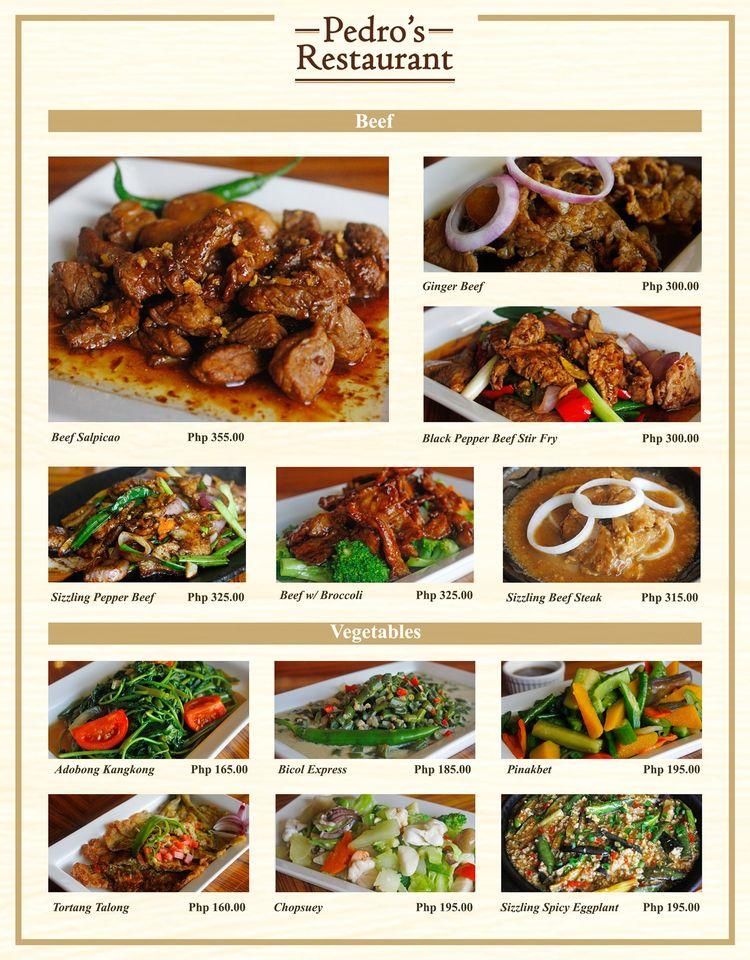 Menu at Citi Park Hotel, Cebu City