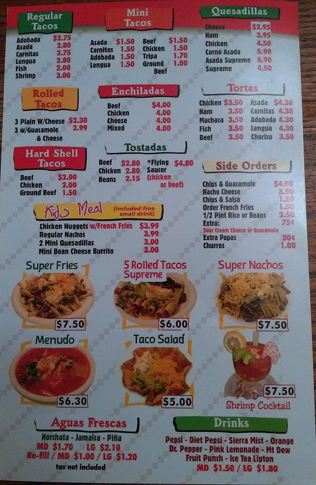 Carta del restaurante Salazar Brothers Mexican Food, Tempe, 926 E ...