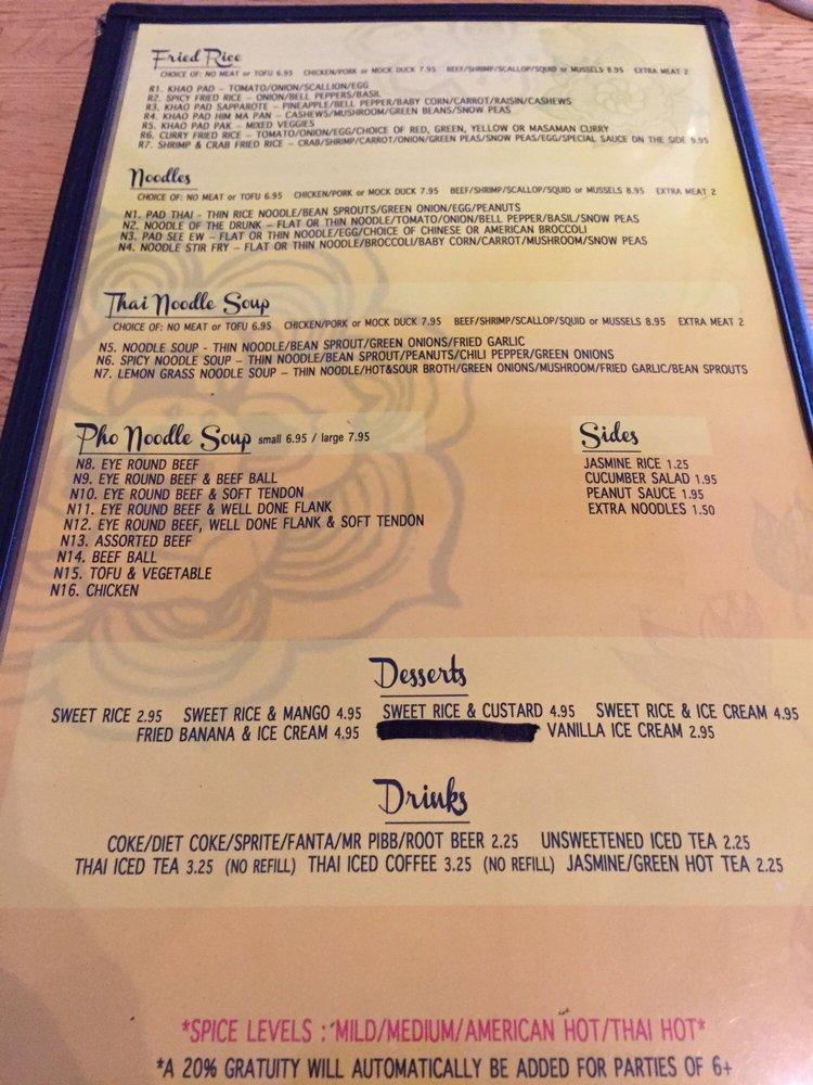 Menu at Thai Top Ten restaurant, Glen Allen, Brook Rd