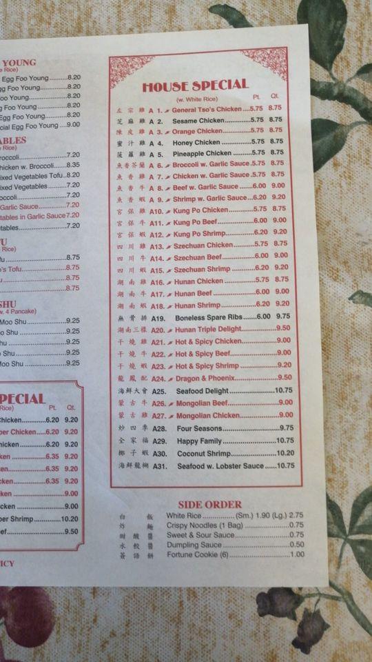 Menu at Asian 1 Buffet restaurant, Elwood