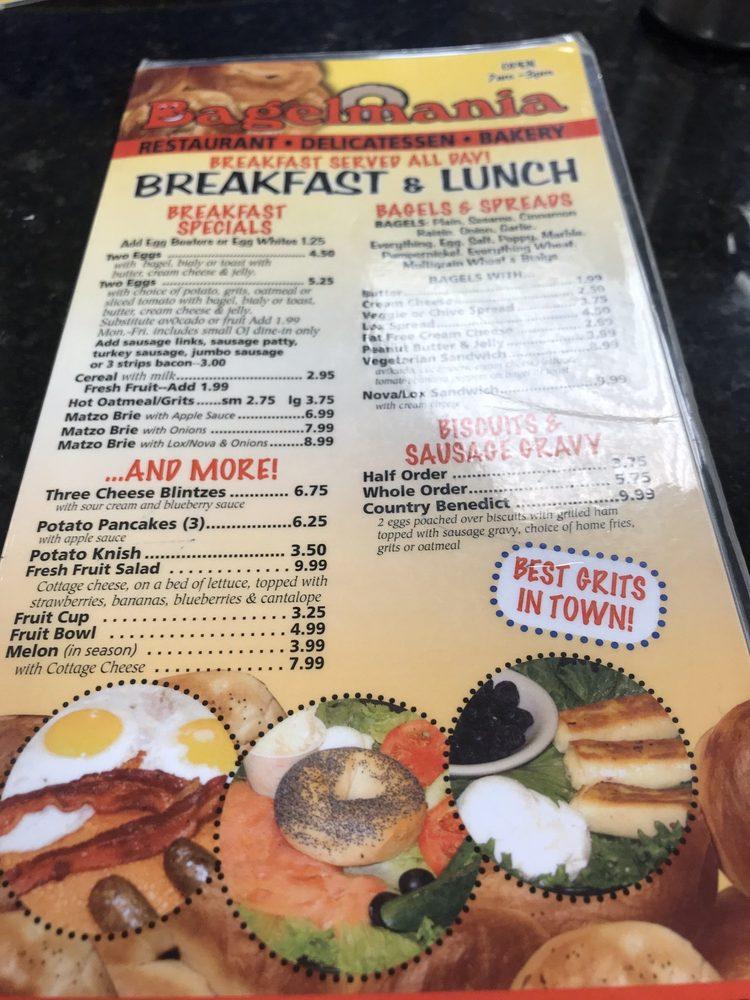 Menu at Bagelmania Restaurant, Sunrise, W State Rd 84