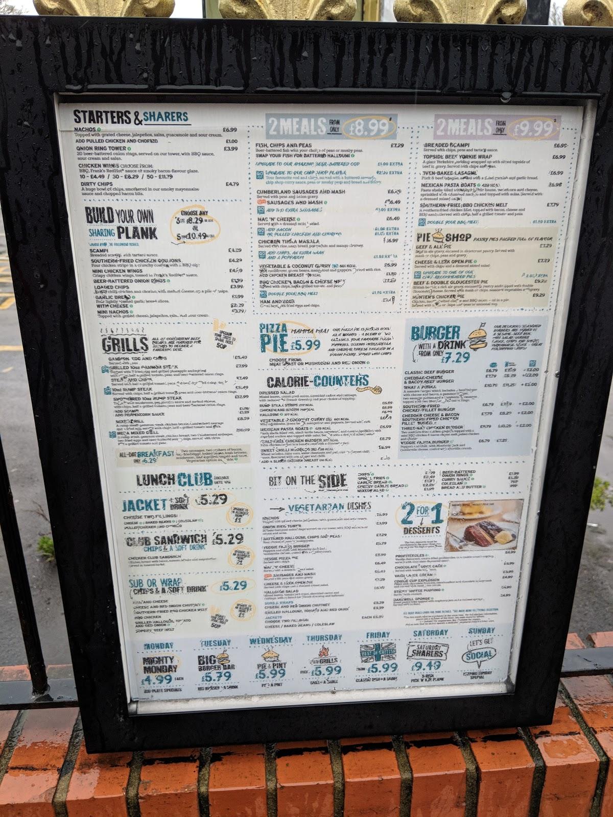 Menu at Chesters pub & bar, Sunderland, Chester Rd