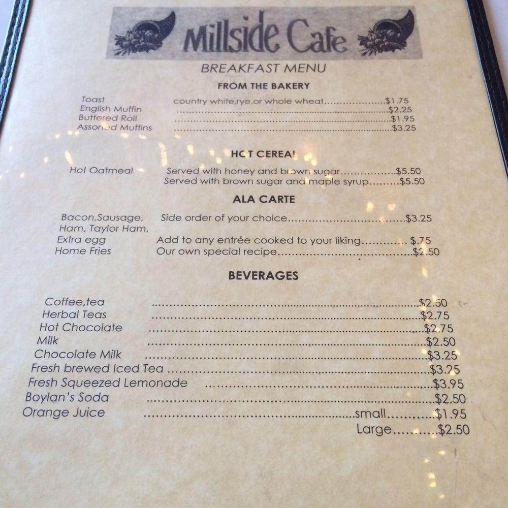 Menu at Millside Cafe, Lafayette Township