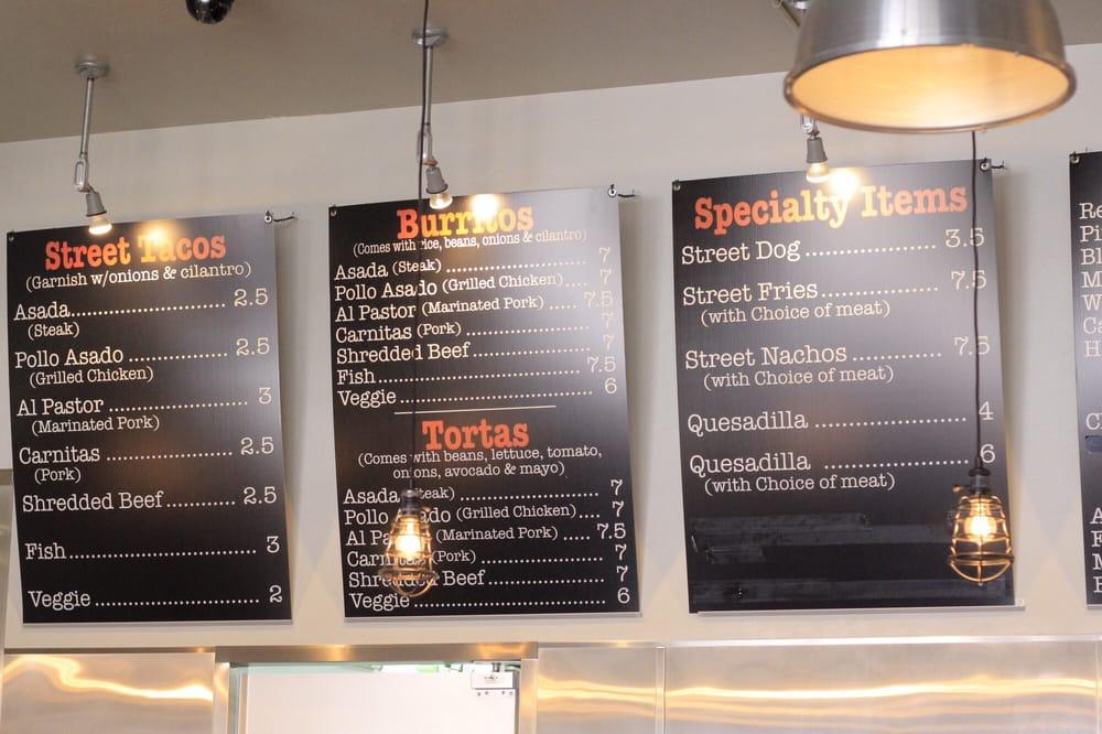 Menu at Street- Taco and Beer Co. pub & bar, Tucson, 58 W Congress St