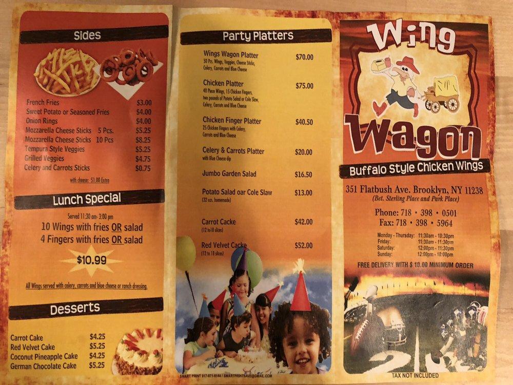 Menu at Wing Wagon restaurant, New York City, 351 Flatbush Ave