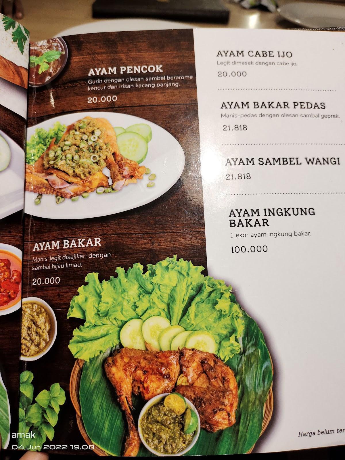Carta del restaurante Ayam Geprek Istimewa, Bogor, Jl. DR. Sumeru No.24