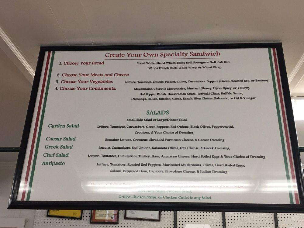 Menu at Gene's Variety restaurant, Milford