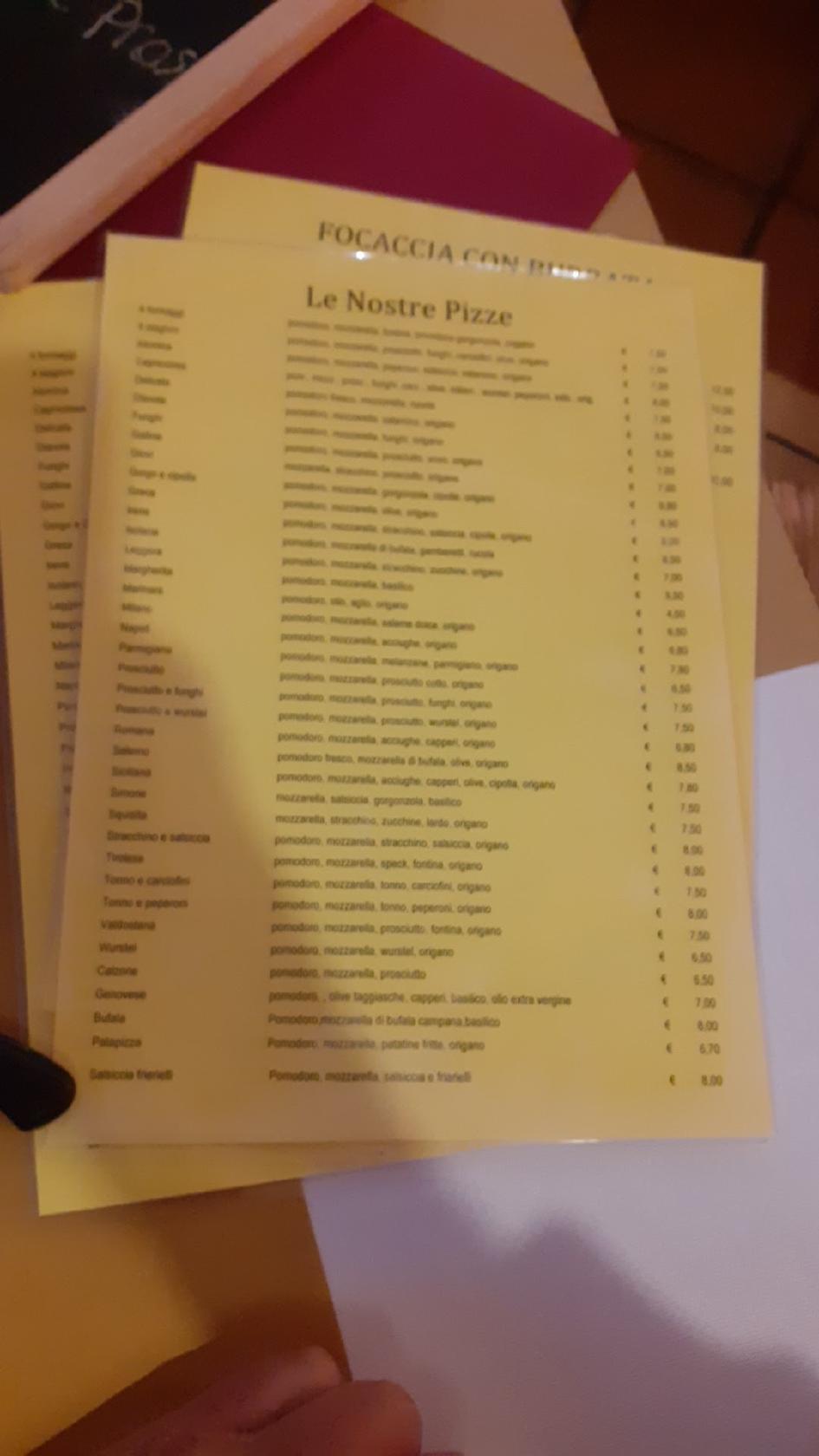 Menu da Locanda del Muré ristorante, Chieri