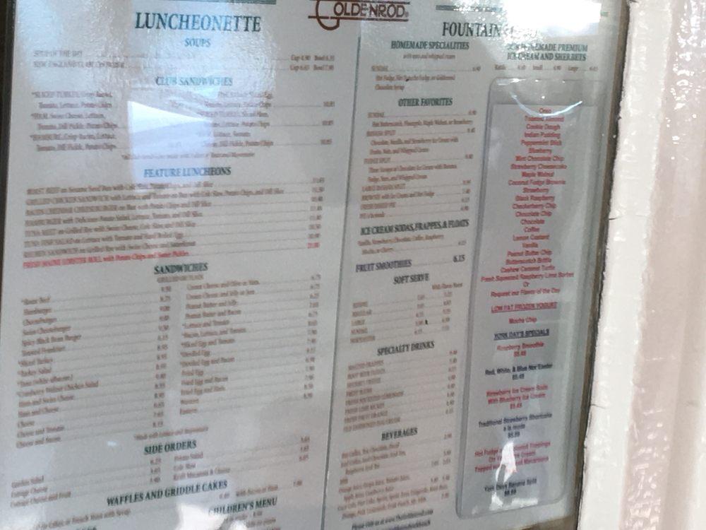 Menu at The Goldenrod restaurant, York