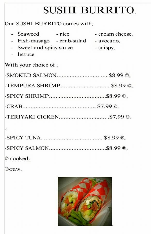 Menu at Bento Cafe, Wichita