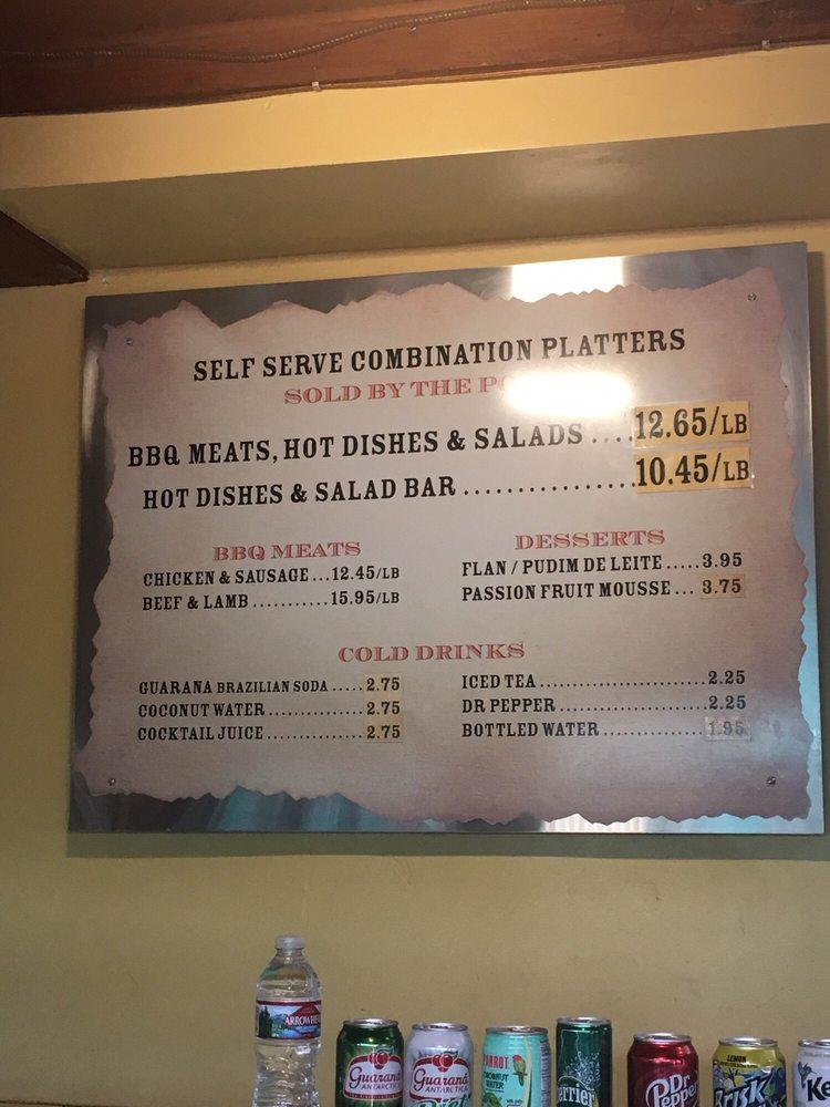 Menu at Pampas Grill Churrascaria restaurant, Los Angeles, W 3rd St