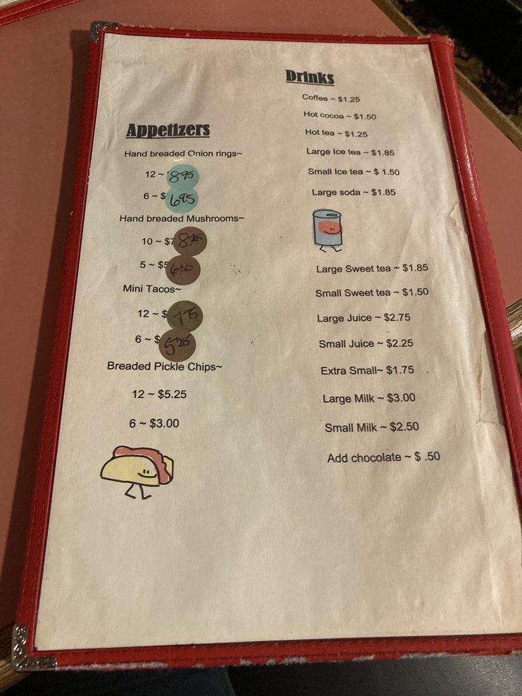 Menu at Annie's Cafe, Butte