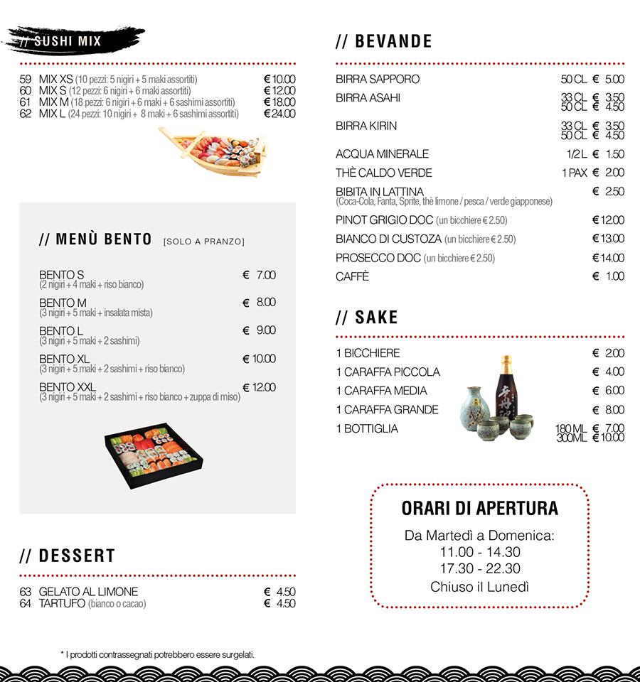 Menu at Hello Sushi - Sushi Bar, Sondrio