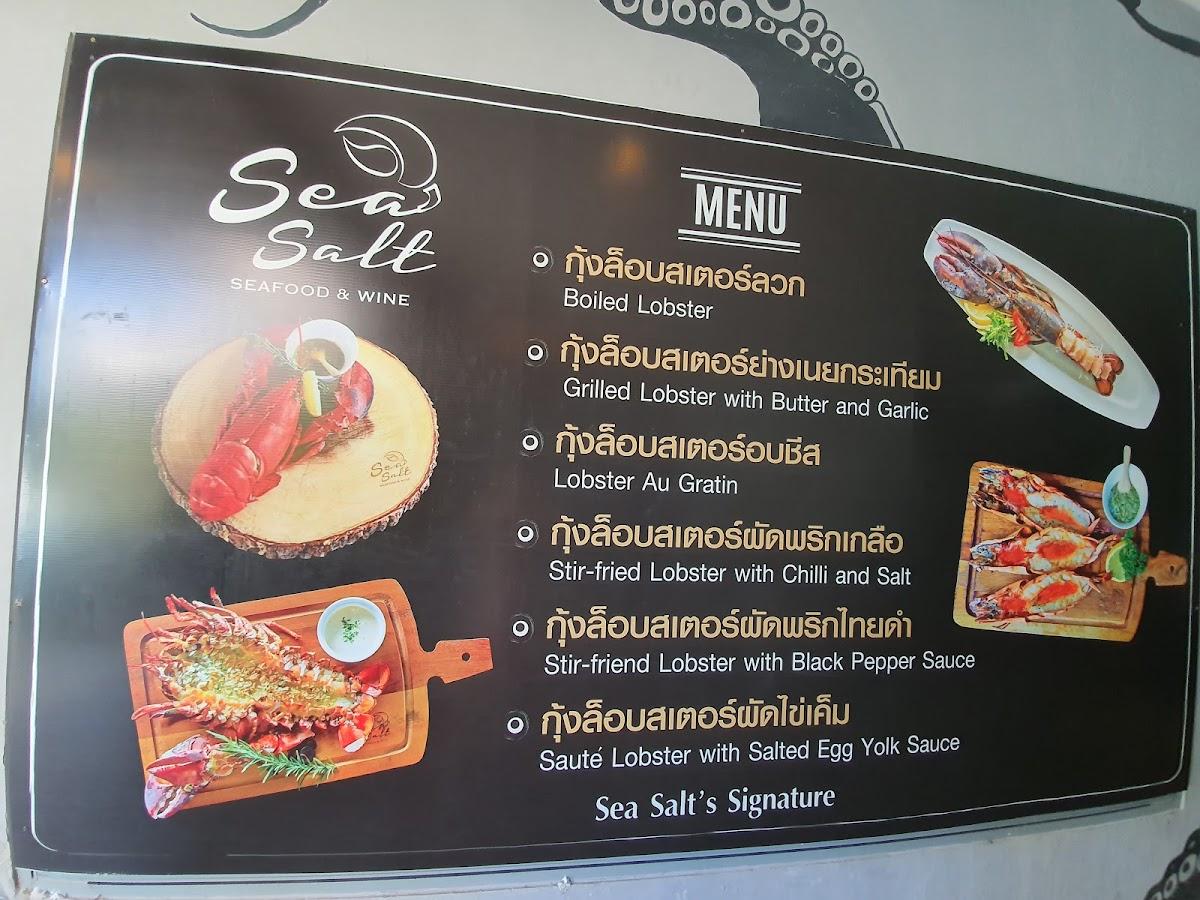 Menu at SEA SALT Bang Phra restaurant, Bang Phra