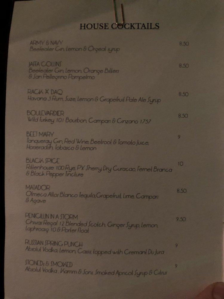 Menu at The Racketeer pub & bar, London, 105 King's Cross Rd
