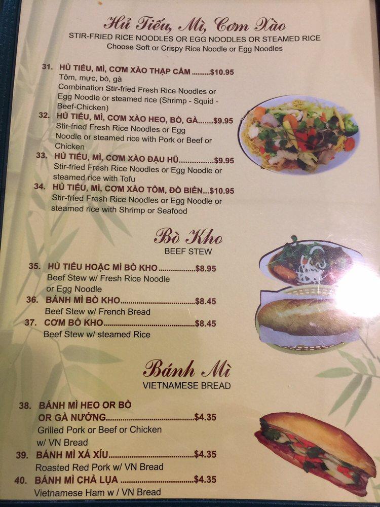 Menu at Pho Tan restaurant, Lakeland, S Combee Rd