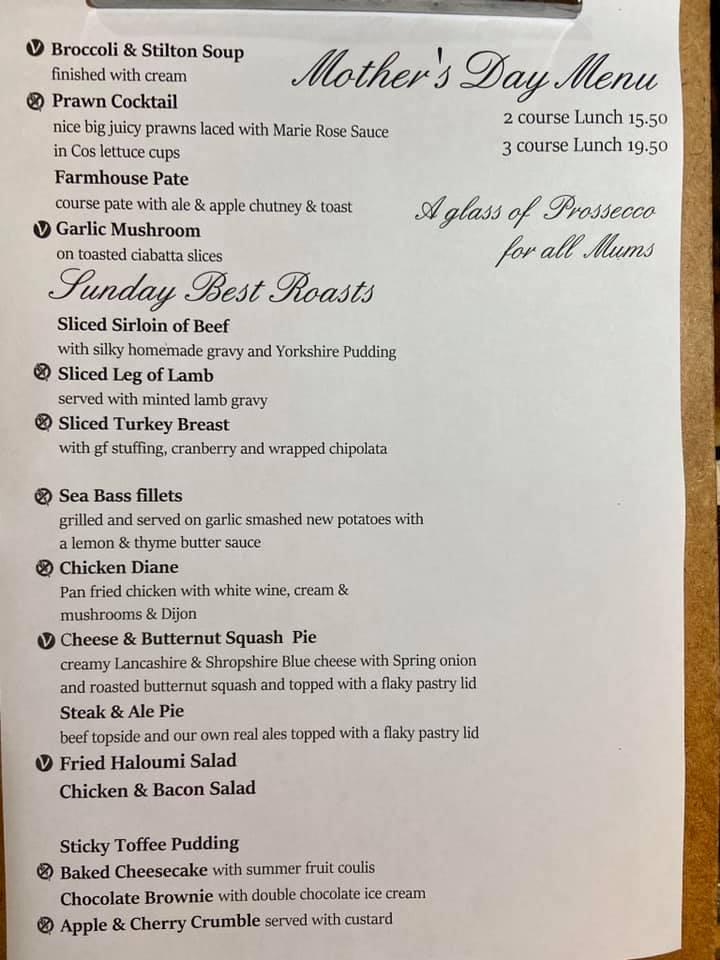 Menu at Robin Hood pub & bar, Leigh