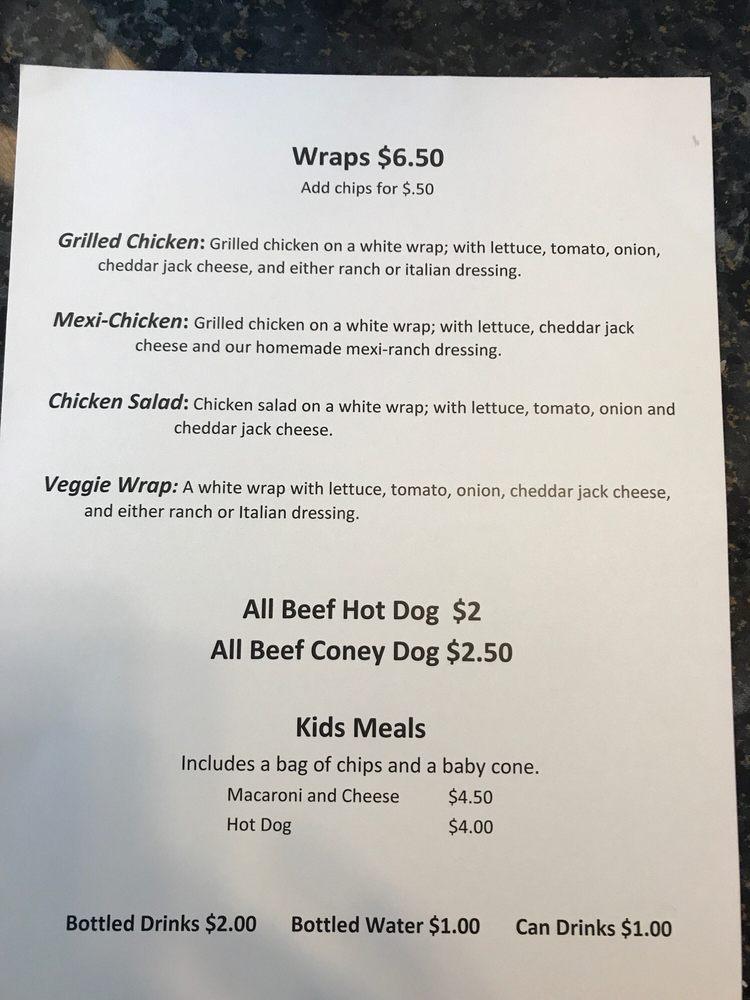 Menu at Oser's Dairy & Deli restaurant, Canal Fulton