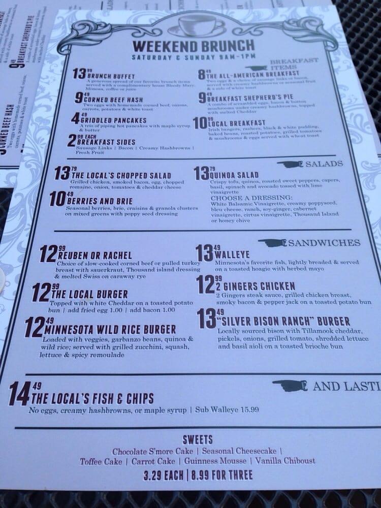 Menu at The Local - Minneapolis pub & bar, Minneapolis, 931 Nicollet Mall