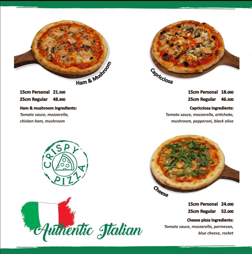 Menu at Crispy Pizza Seminyak restaurant, Mengwi