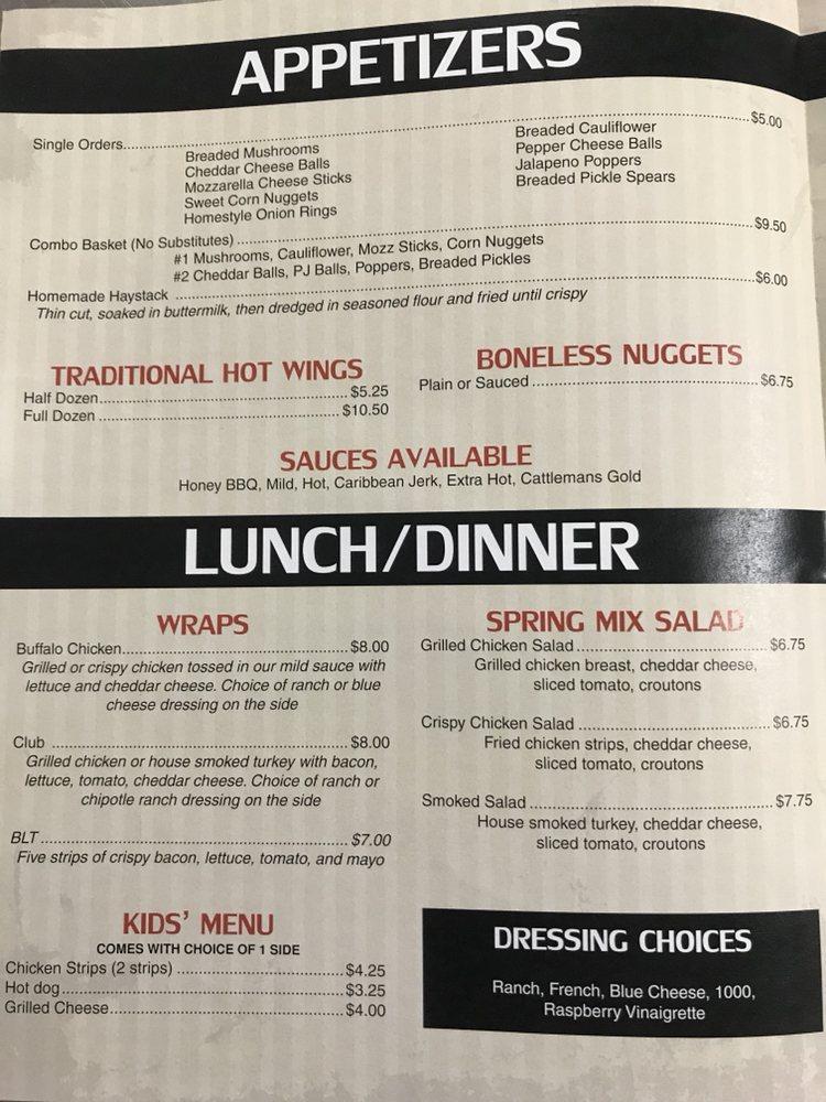 Menu at Papas Bar, Monmouth