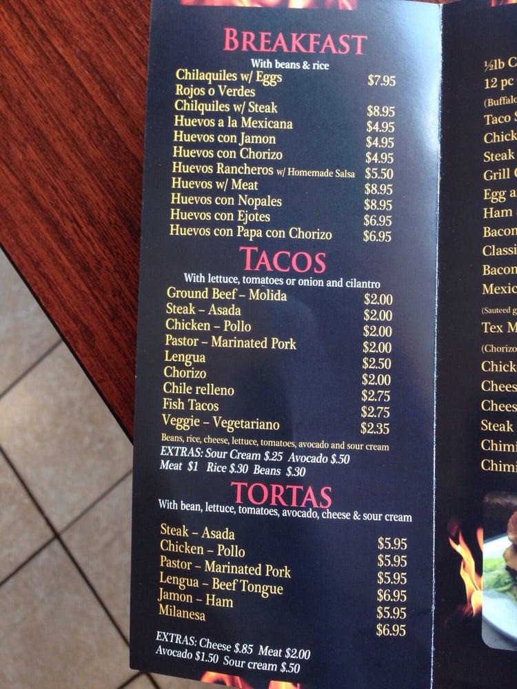 Menu at BRASAS restaurant, Cicero