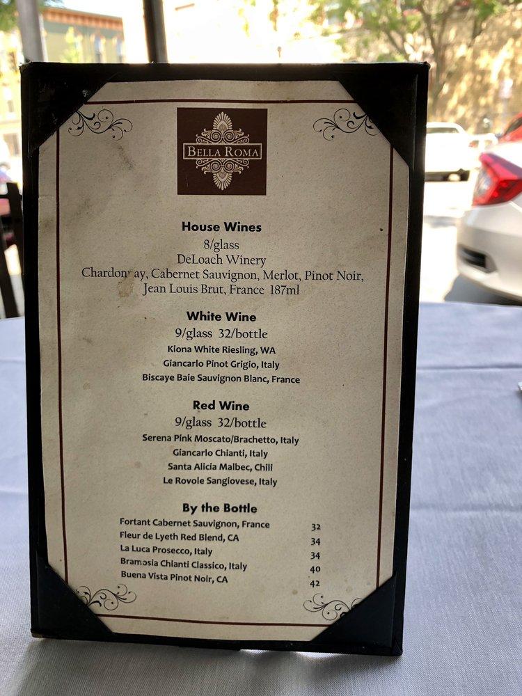 Menu at Bella Roma restaurant, New Albany